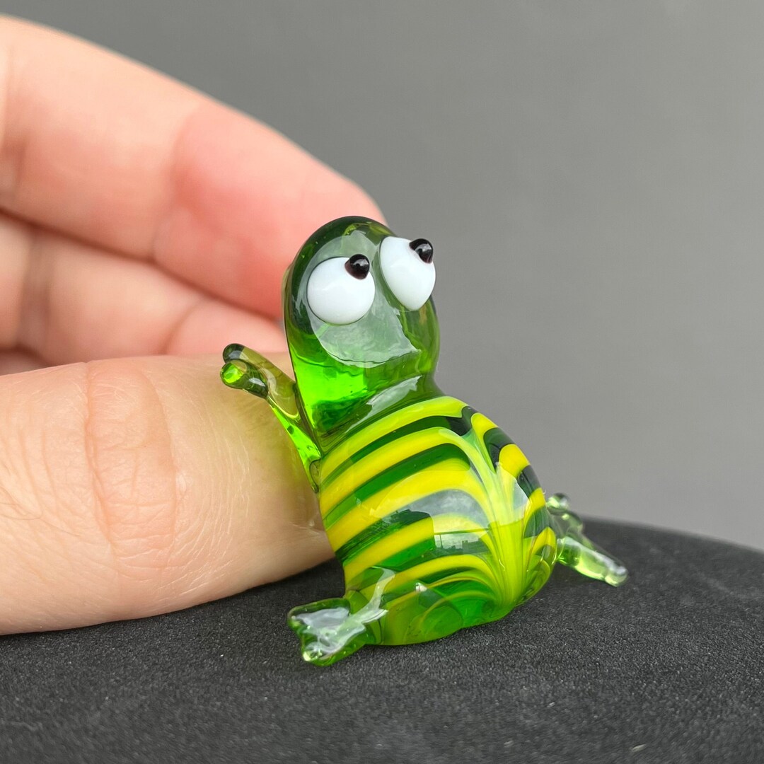 Green Glass Frog Figurine Animals Glass Frog Sculpture Art Glass Frogs ...