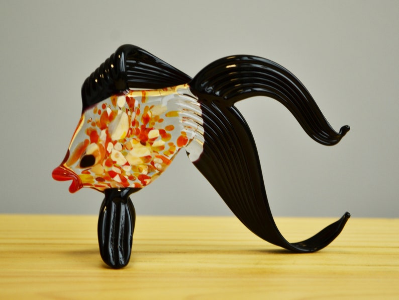 4 Inch Black Glass Fish Figurine Sea Animals Blowing - Etsy