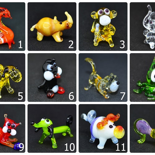 Small Glass Animals Miniature Mini Figurines Glass Animals | Etsy