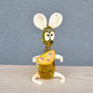 Glass Mouse Figures Sculpture Mouse Yellow Figurines Murano Mice ...