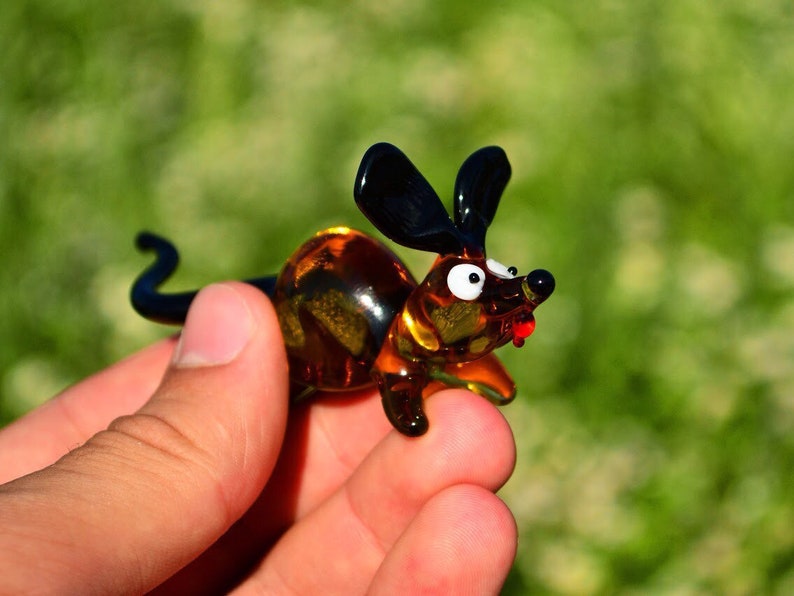 Glass Mouse Sculpture Mouse Figurines Miniature Murano Mice | Etsy