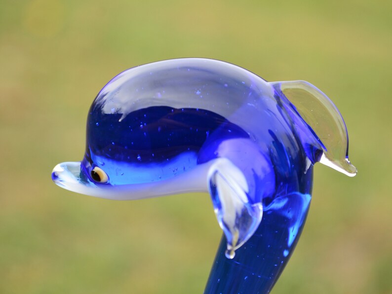 Blue Glass Dolphin Figurine Blown Animals Glass Dolphins - Etsy