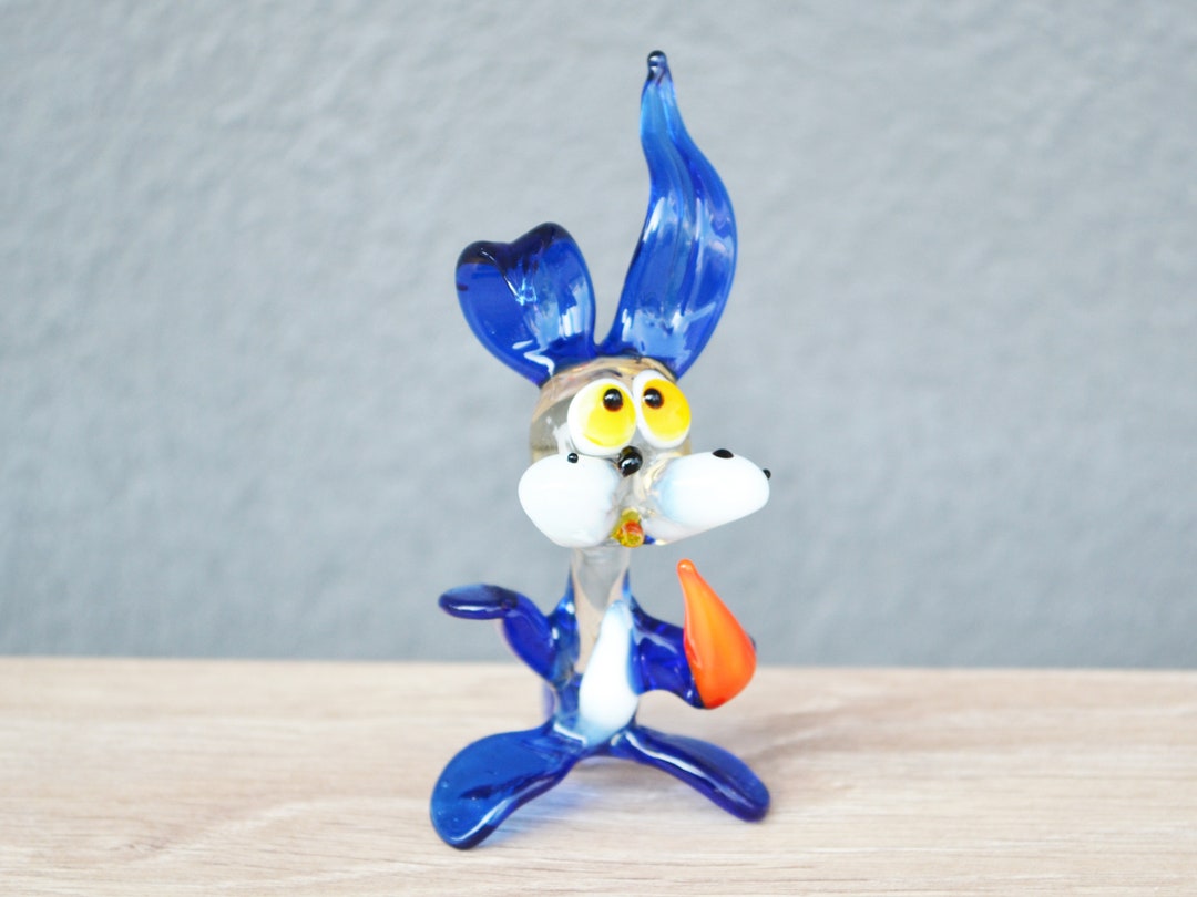 Glass Rabbit With Carrot Figurine Animal Rabbit Sculpture Glass Rabbit ...