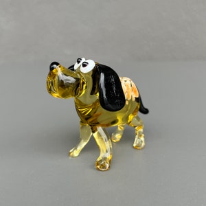 Glass Dog With Big Ears Figurine Dog Animals Glass Artglass Doll House ...