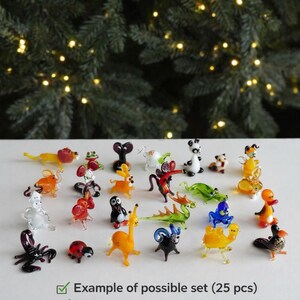 Miniature Glass Animal Figurines Set of 25, Hand-blown, Assorted - Etsy