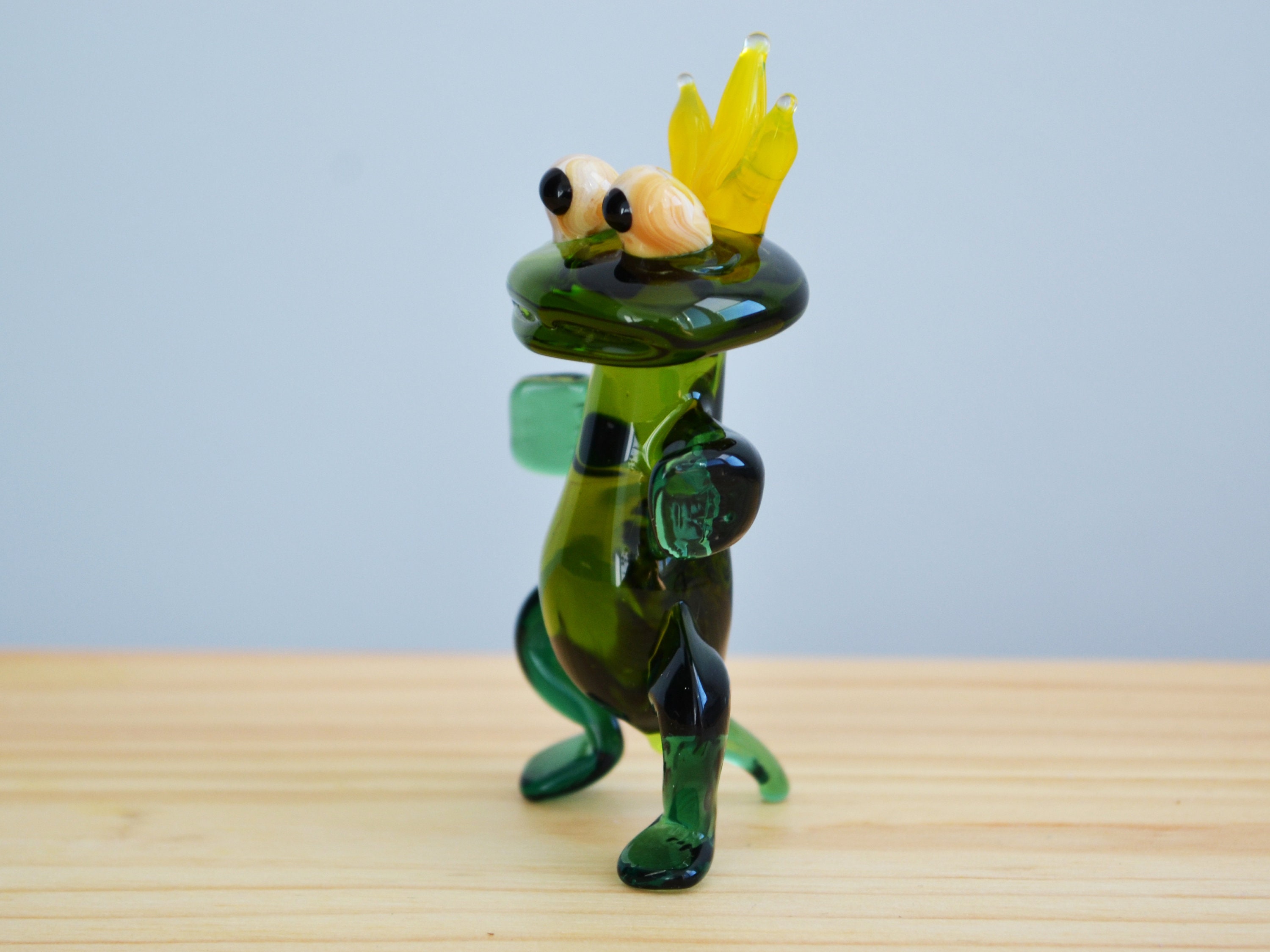 Glass frog figurine animals glass frog sculpture art glass toy | Etsy