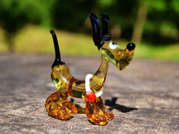 Glass Dog Doll House Figure Fused Glass Animals Gift for | Etsy