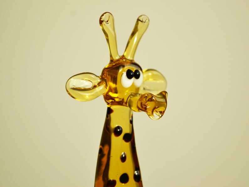 Blown Glass Giraffe Figurine Animals Glass Giraffe Miniature Art Glass ...