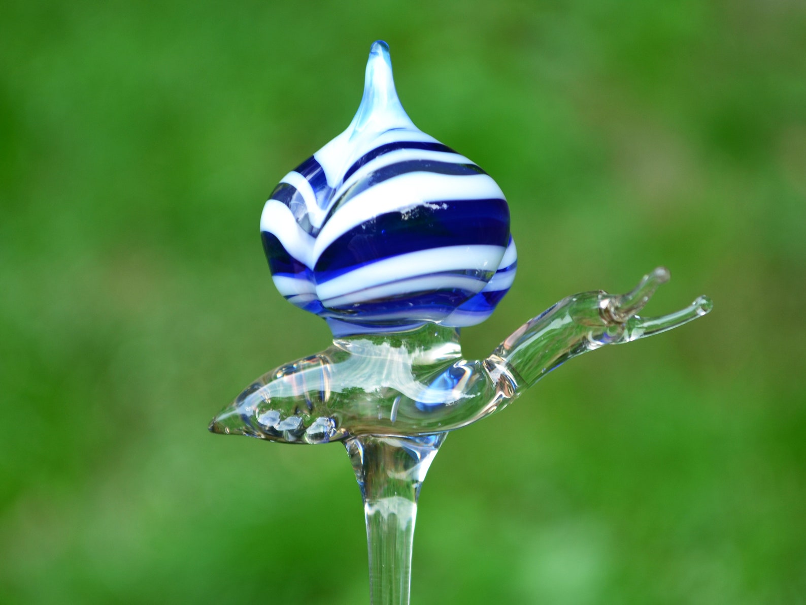 Glass Snail Sculpture Blue Blown Glass Snail Animals Glass - Etsy