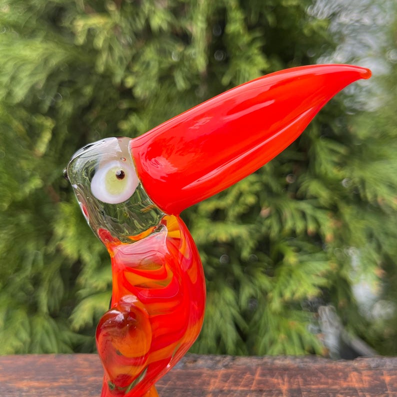 Glass Toucan Figurine – Hand Blown Murano Style Toucan Sculpture ...