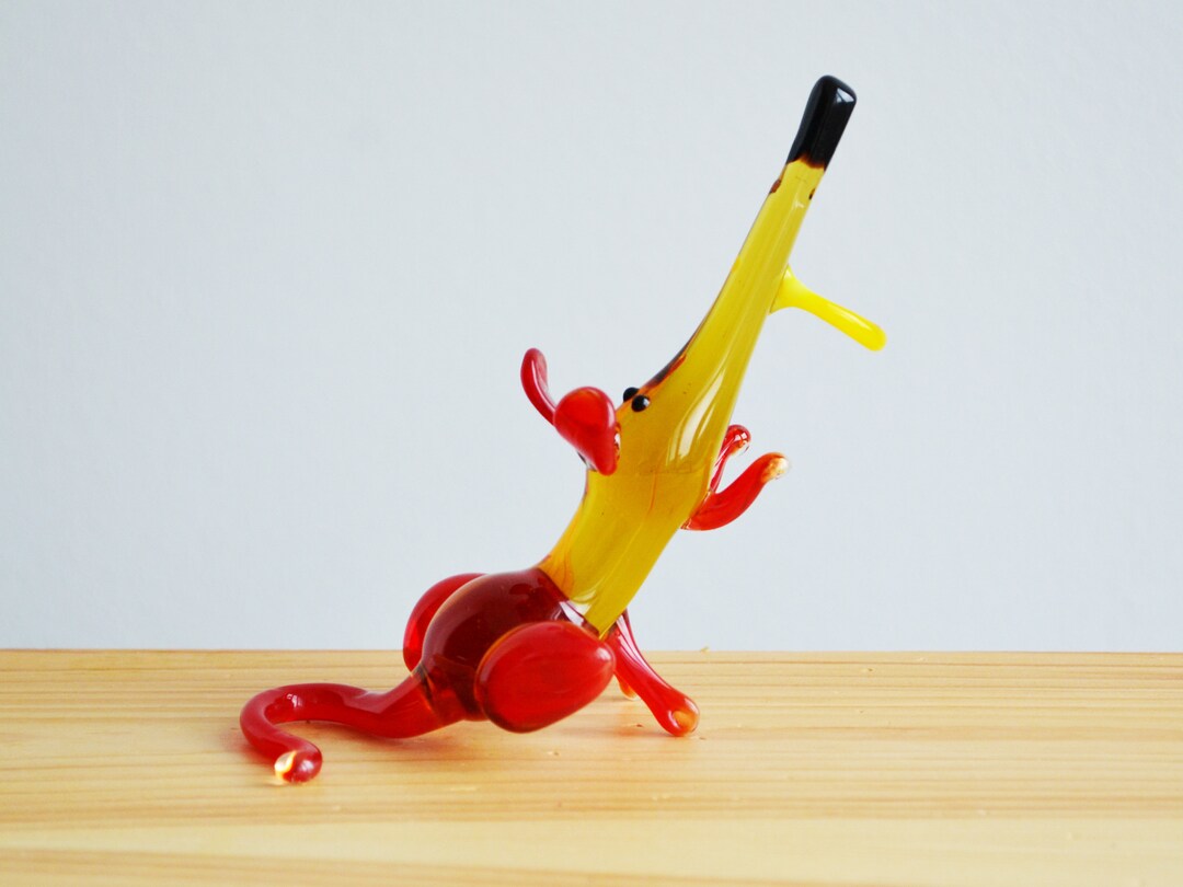 Red Glass Mouse With Cheese Figurine Mouse Sculpture Murano Mice ...