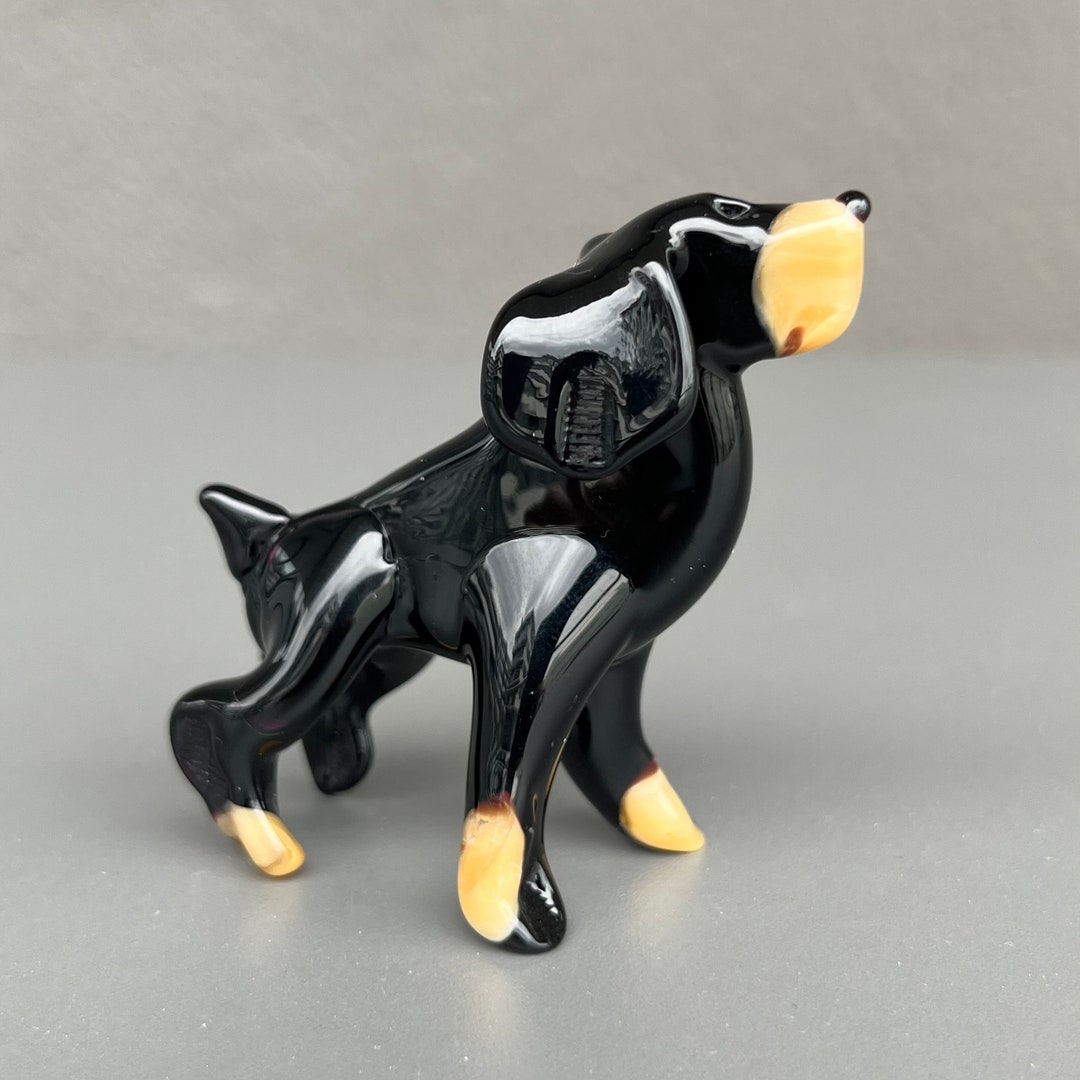 Miniature Dog Figure Fused Glass Dog Figurine Animals Gift for ...