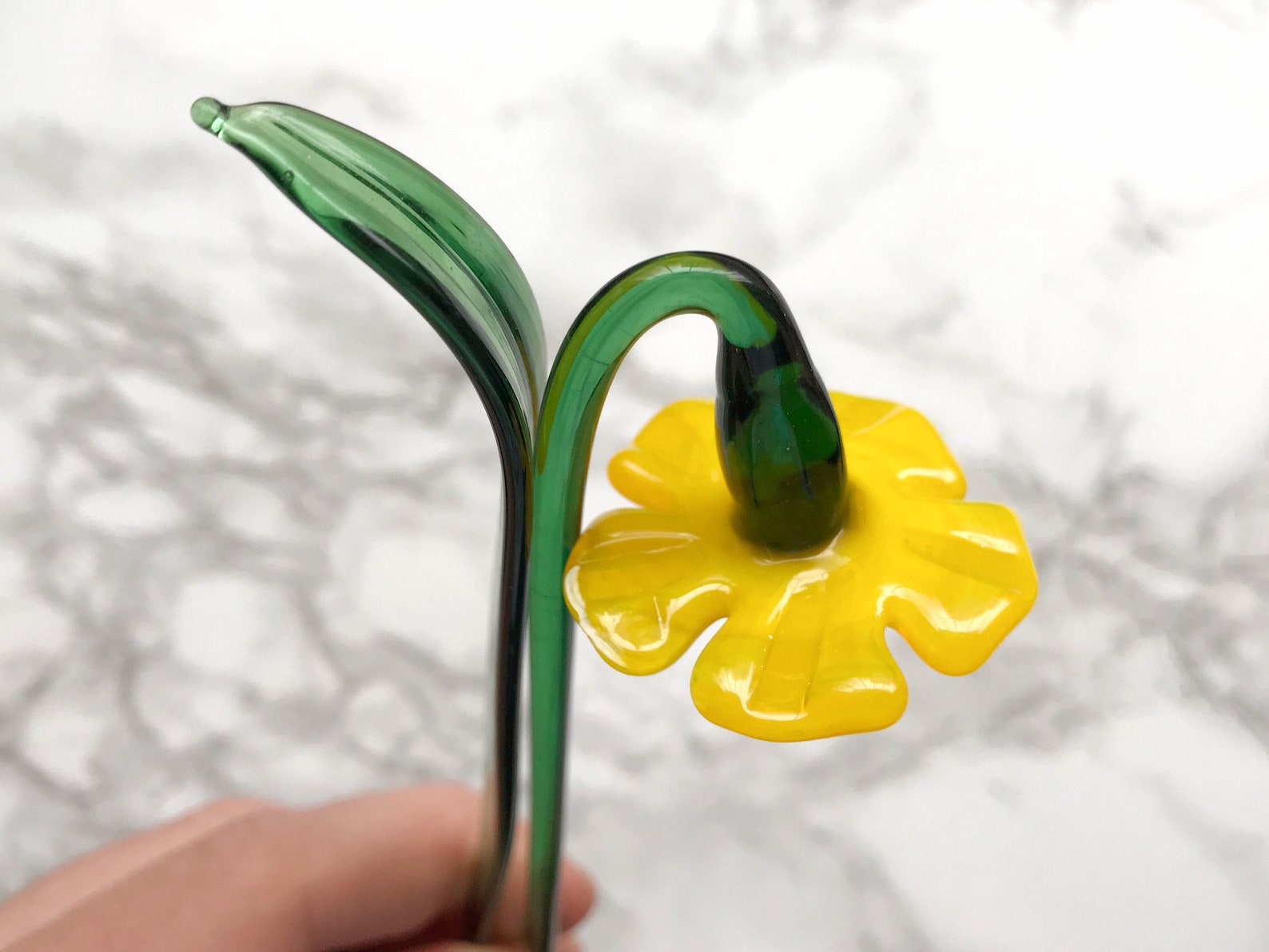 Yellow Glass Daisy Flower Figurine Yellow Glass Daisy Flower - Etsy