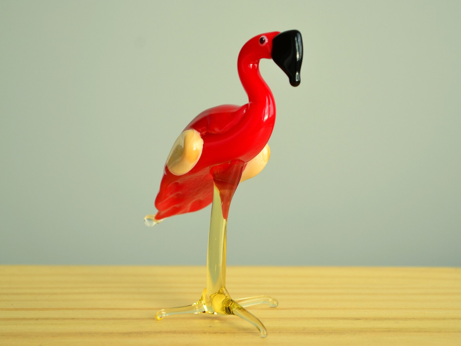 Glass Flamingo Figurine Animals Glass Flamingo Glass Miniature - Etsy