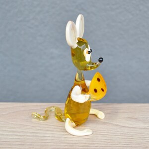 Glass Mouse Figures Sculpture Mouse Yellow Figurines Murano Mice ...