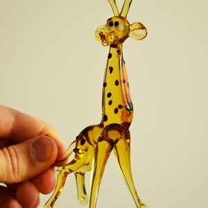 Blown Glass Giraffe Figurine Animals Glass Giraffe Miniature Art Glass ...