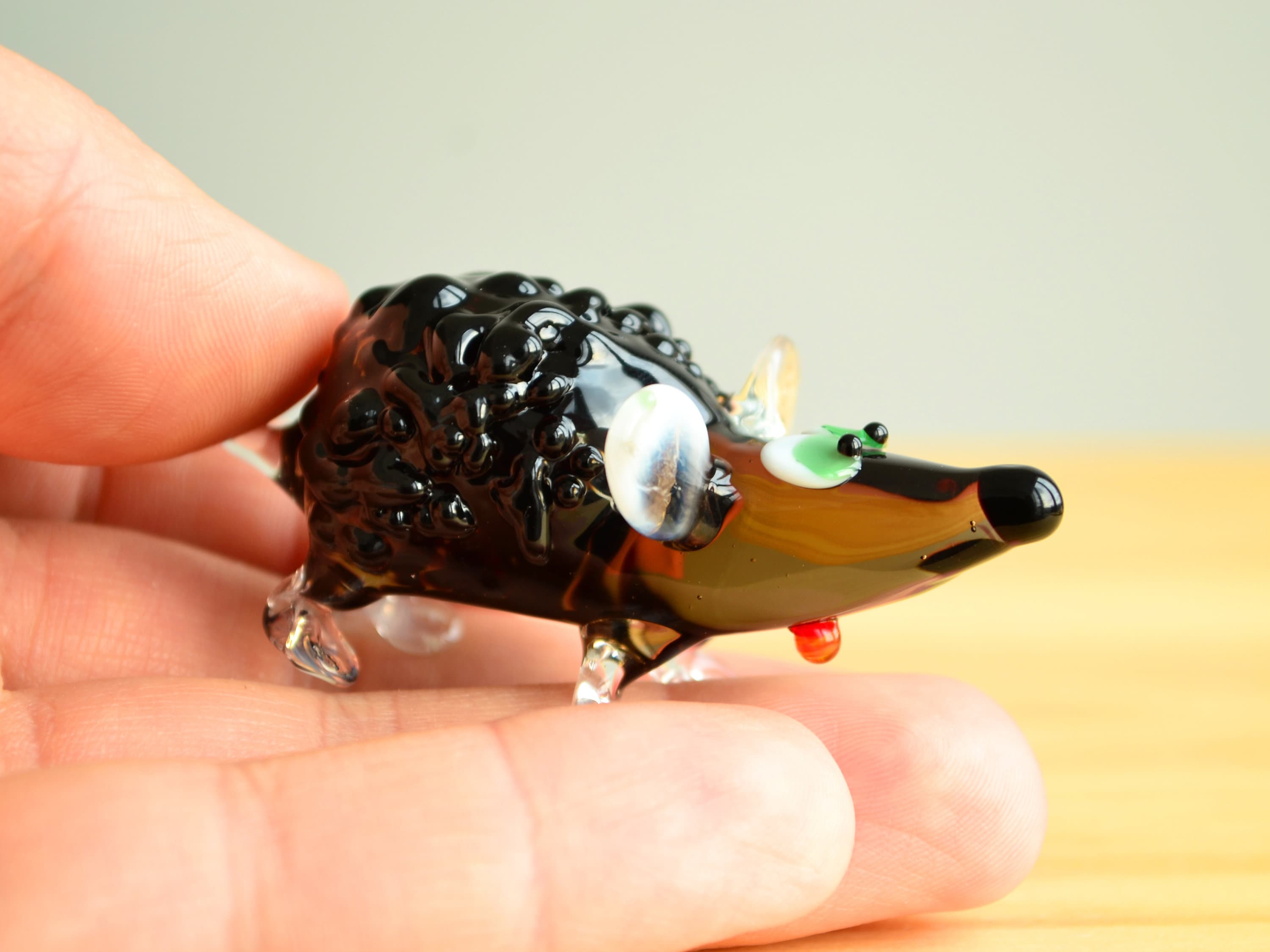 Glass Hedgehog Figurine Animals Glass Hedgehog Sculpture Art | Etsy