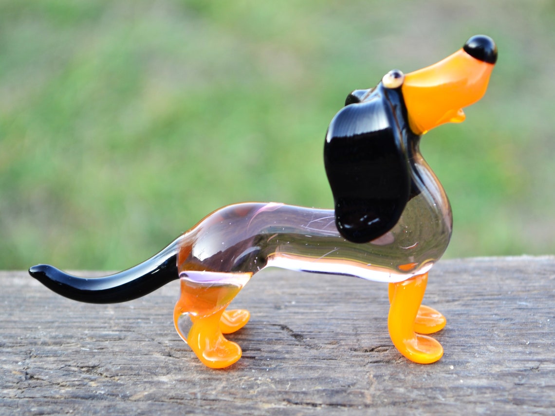 Glass Dog Ornaments Glass Dog Badger Glass Dog Craft Glass | Etsy
