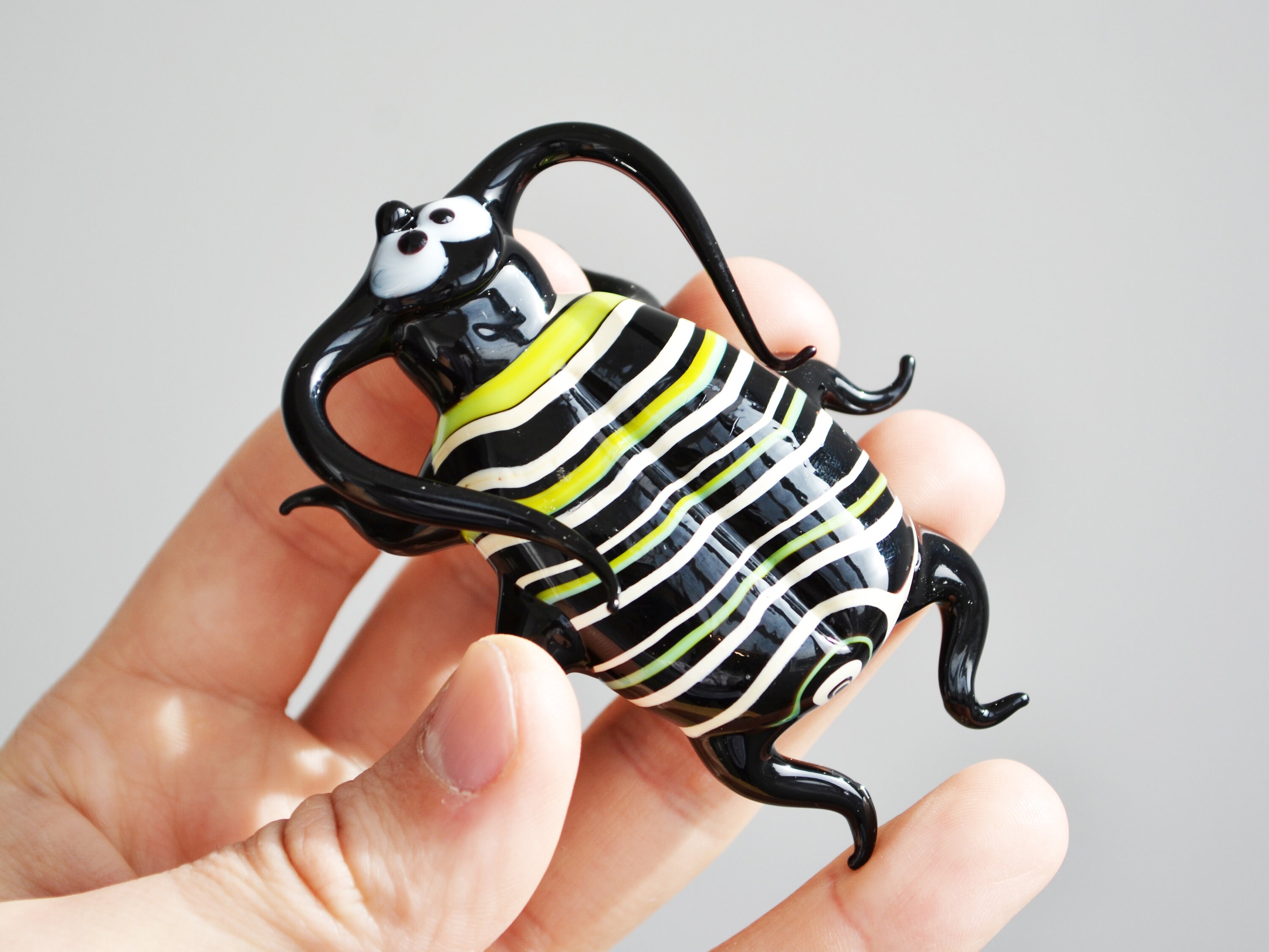 Black Glass Bug Figurine Glass Bug Miniature Art Glass Blown - Etsy