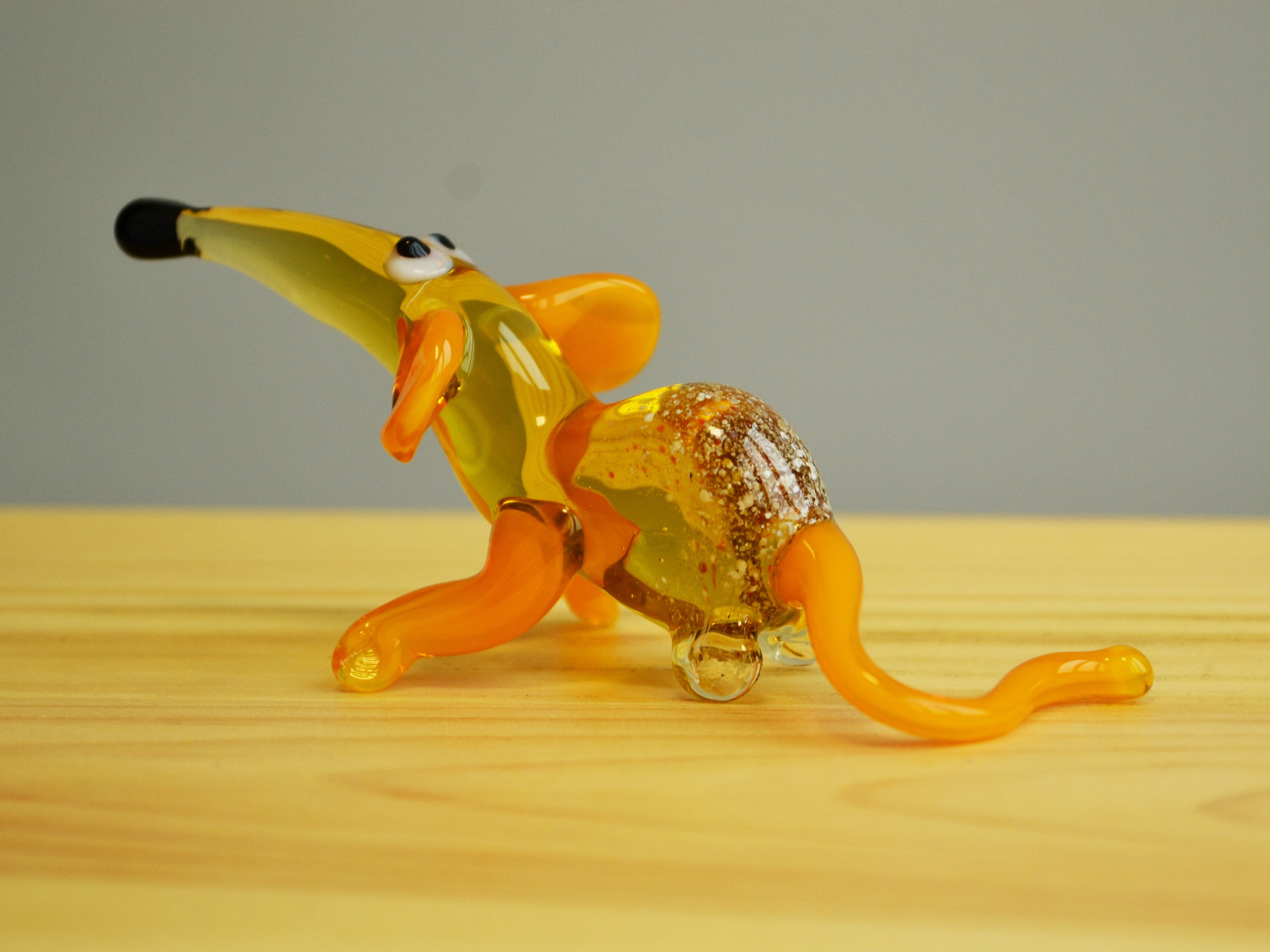 Glass Mouse Figures Sculpture Mouse Yellow Figurines Murano - Etsy