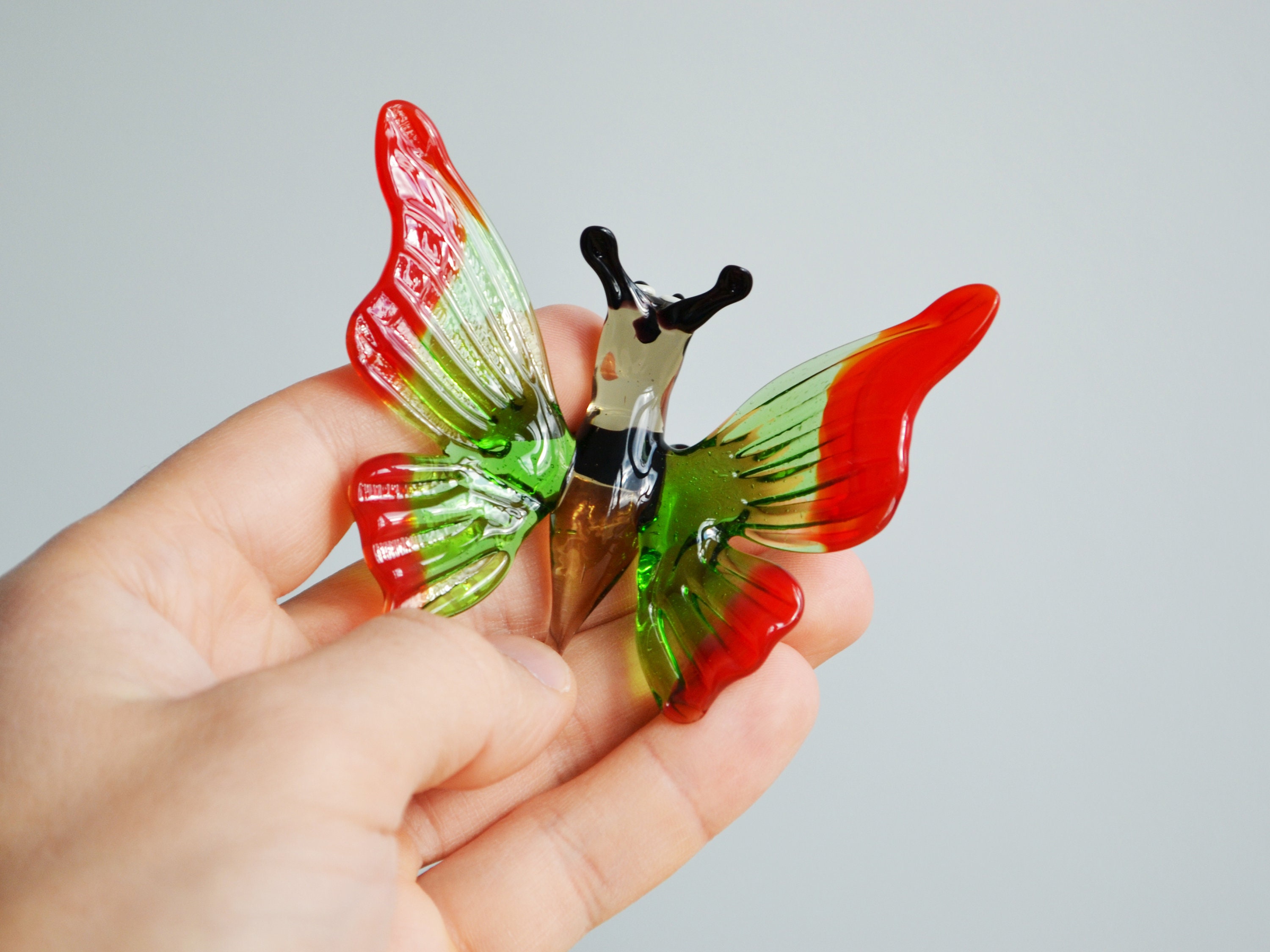 Glass Butterfly in Glass Fused Glass Animals Figurines Garden | Etsy