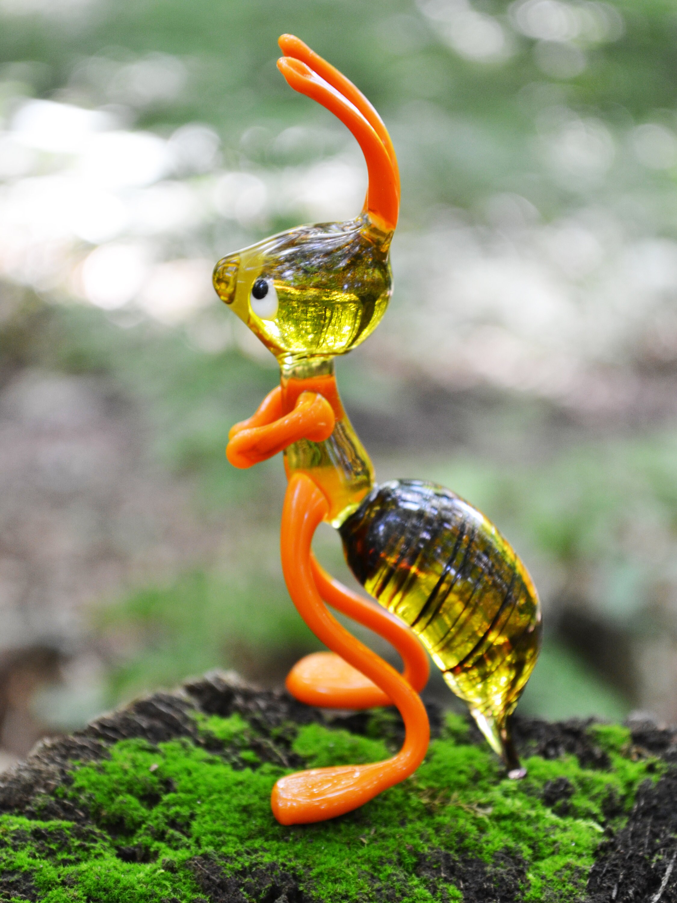 4 Glass Ant Figurine Glass Ant Collectible Figure Orange - Etsy