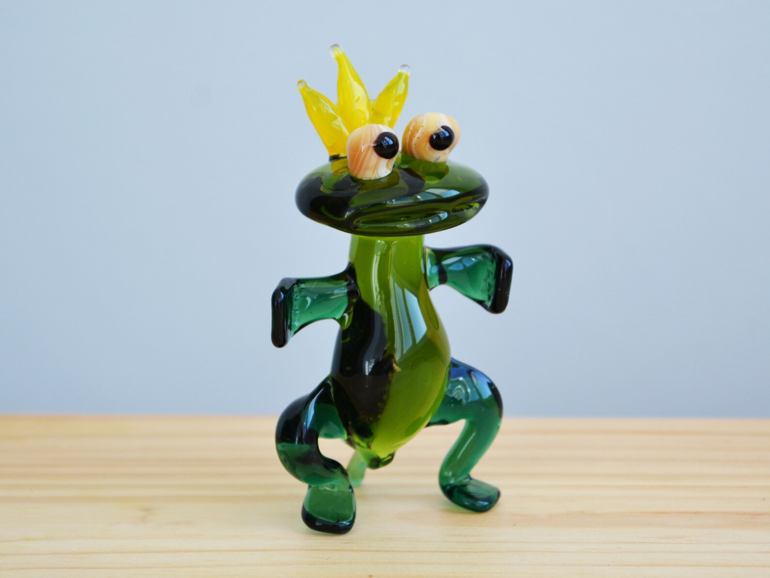 Glass frog figurine animals glass frog sculpture art glass toy | Etsy