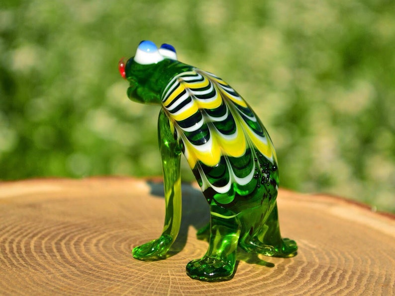 Green Glass Frog Figurine Animals Glass Frog Sculpture Art - Etsy