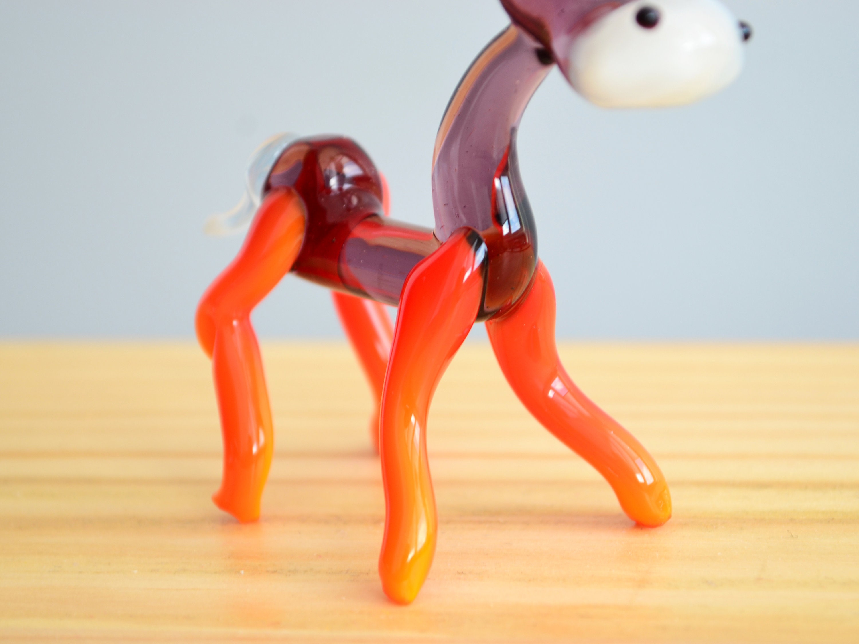 Glass Donkey Figure Animals Figurine Purple Donkey Glass Art | Etsy