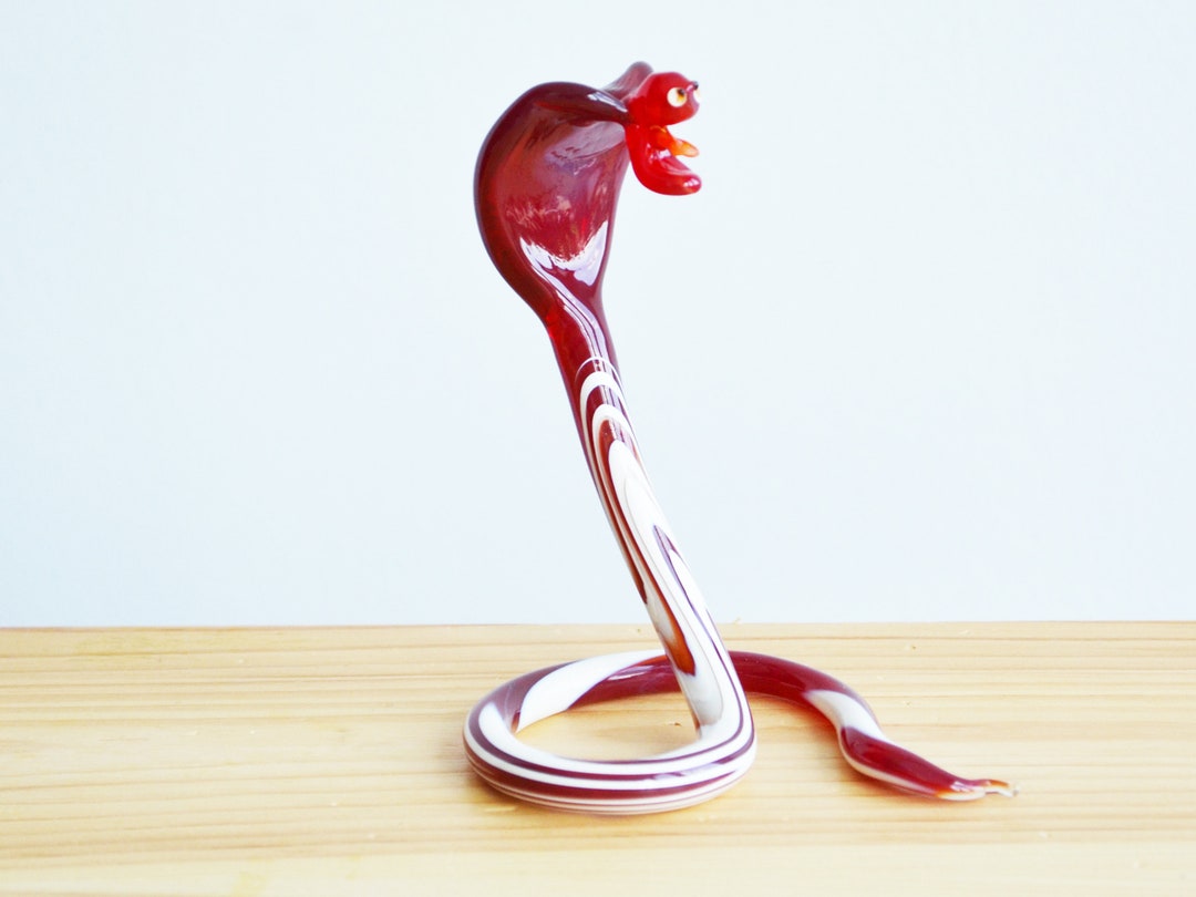 Red Glass Snake Figurine Snake Animals Glass Miniature Snake Art ...