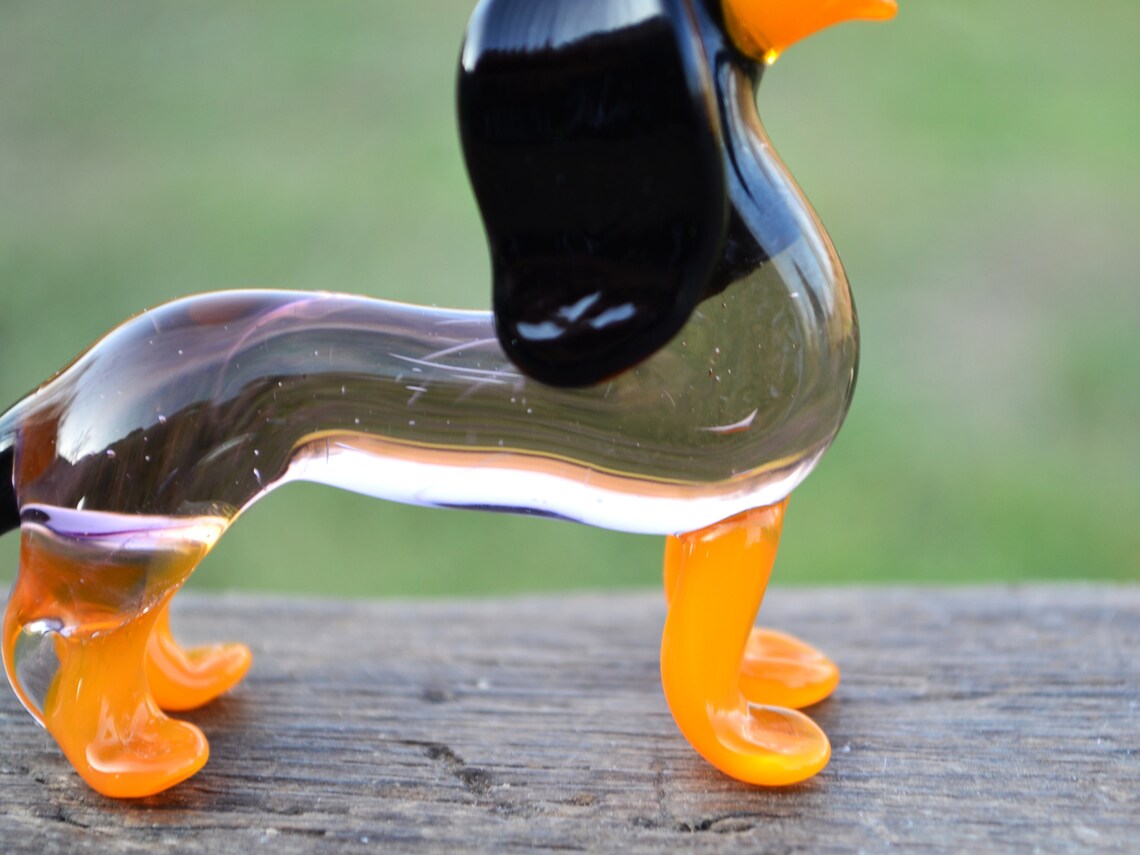 Glass Dog Ornaments Glass Dog Badger Glass Dog Craft Glass - Etsy