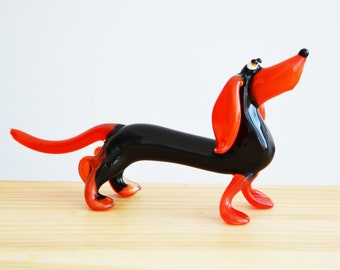Glass Dog Doll House Figure Fused Glass Animals Gift for - Etsy