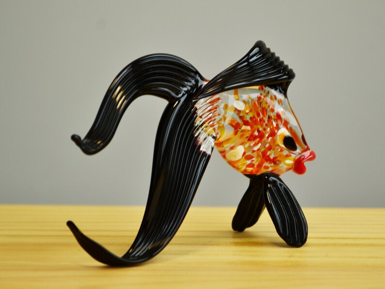 4 Inch Black Glass Fish Figurine Sea Animals Blowing - Etsy