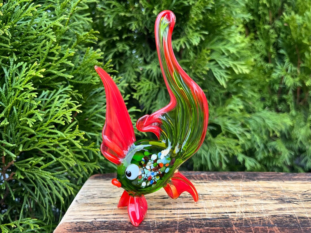 Blown Glass Fish Figurine Animals Glass Blowing Fish Miniature Artglass ...