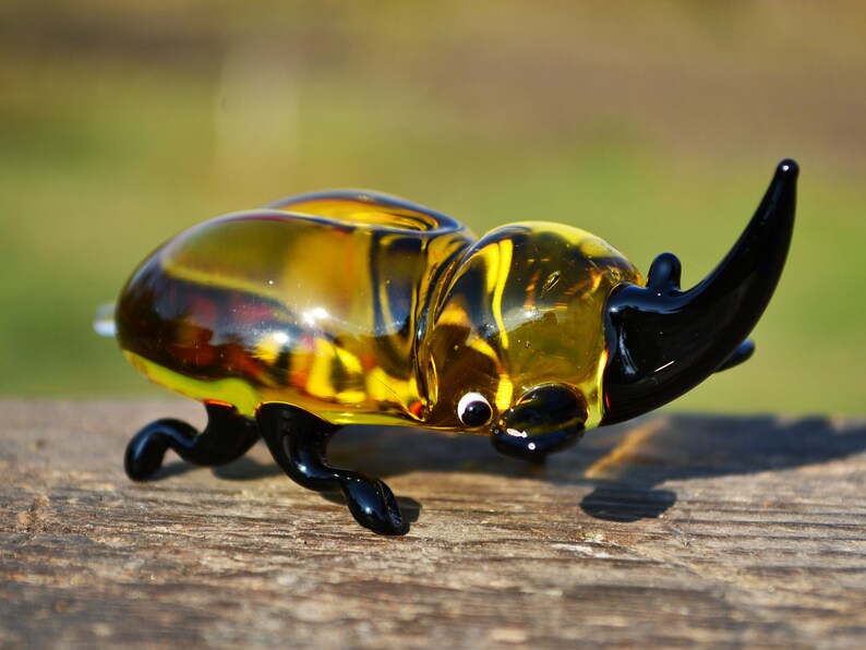 Yellow Glass Bug Figurine Animals Glass Bug Miniature Artglass | Etsy