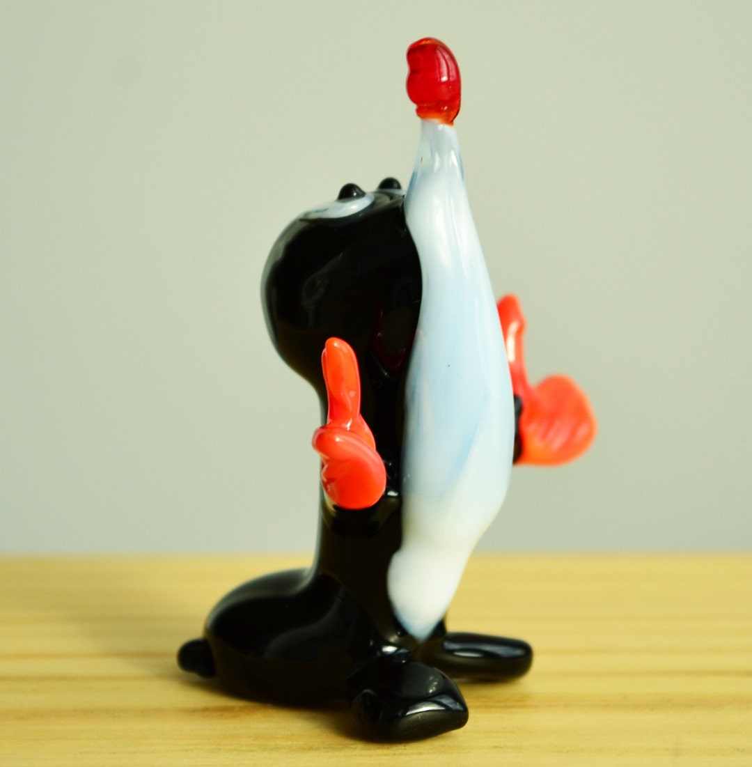 Black Glass Mole Figure Mole Sculpture Mole Miniature Collectible Mole ...