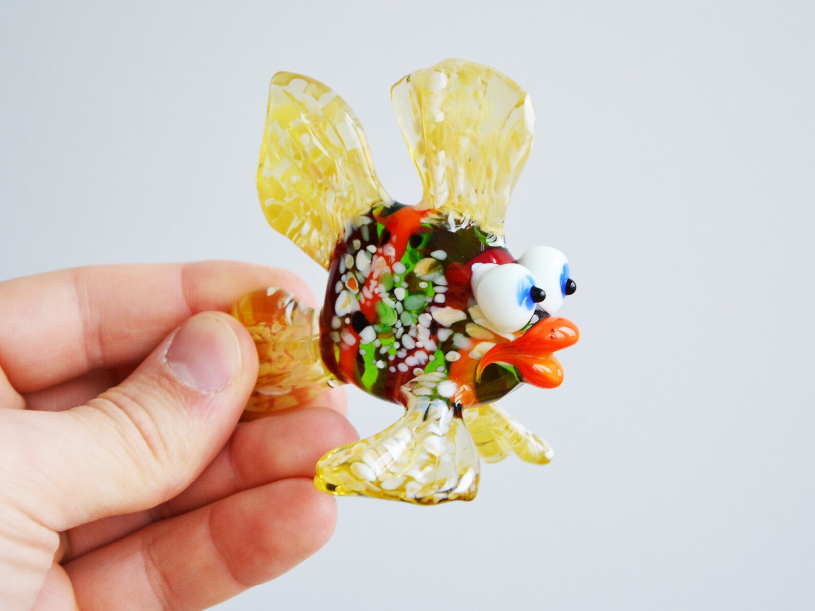 Blown Glass Fish Figurine Animals Glass Blowing Fish Miniature | Etsy