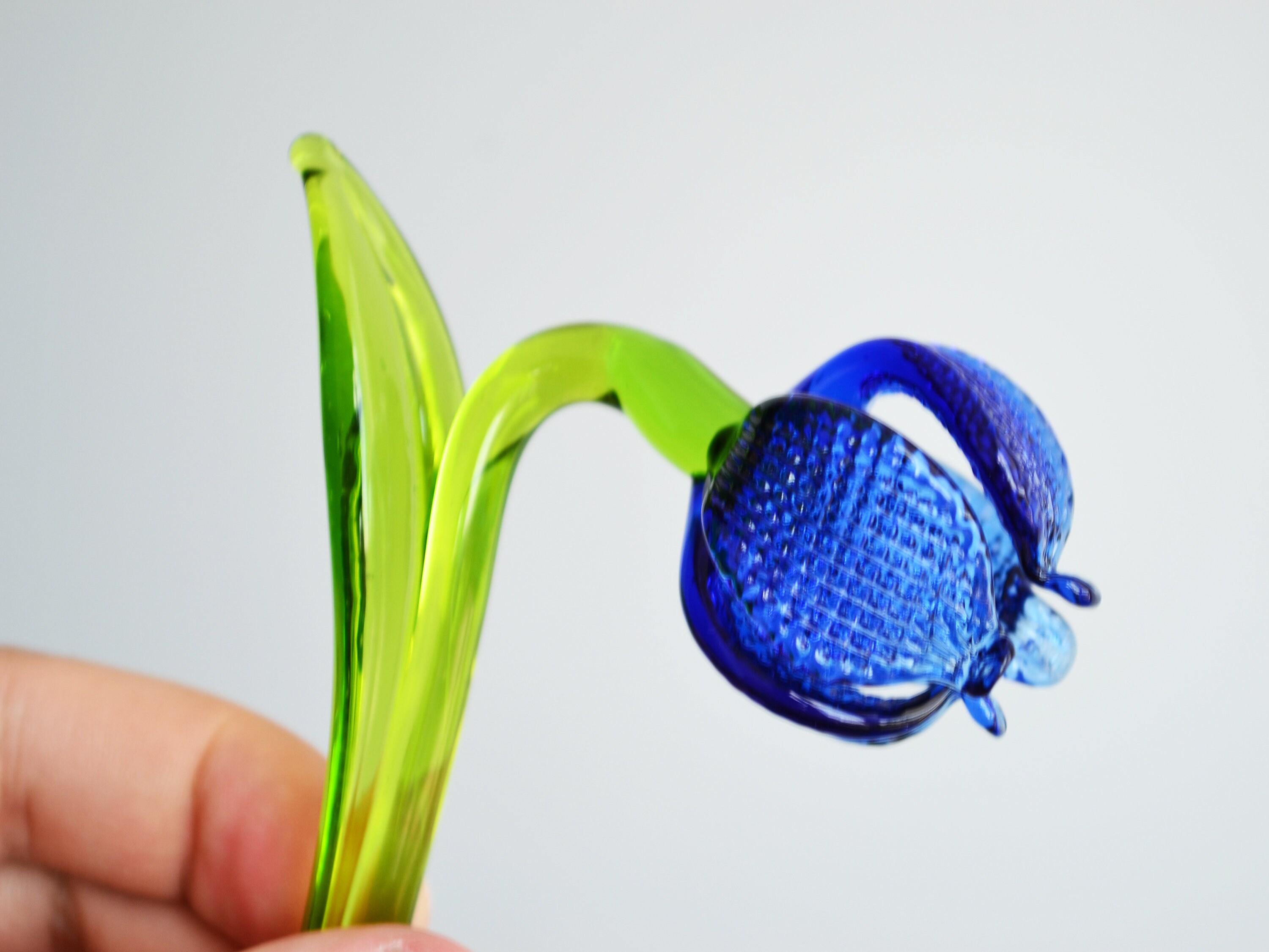 Blue Glass Bell Flower Murano Garden Flower Miniatures Figure - Etsy