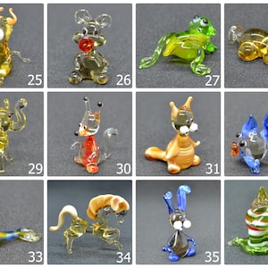 Small Glass Animals Miniature Mini Figurines Glass Animals - Etsy