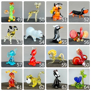 Small Glass Animals Miniature Mini Figurines Glass Animals Tiny Little ...