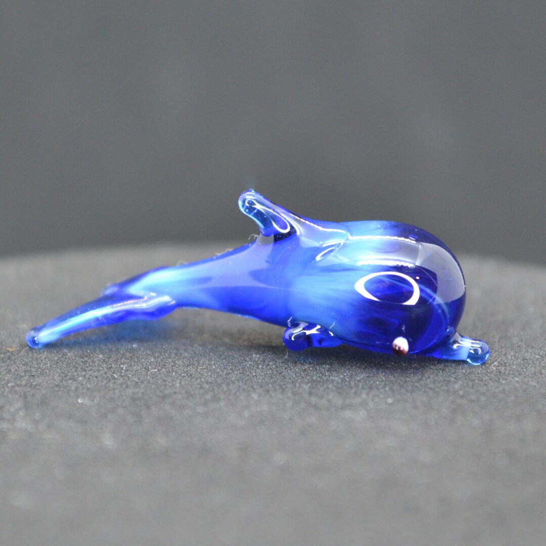 Art Glass Dolphin Statue Figurine Blown Glass Dolphin Gifts Micro Glass ...