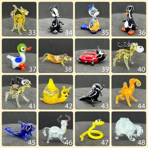 Small Glass Animals Miniature Mini Figurines Glass Animals Tiny Little ...
