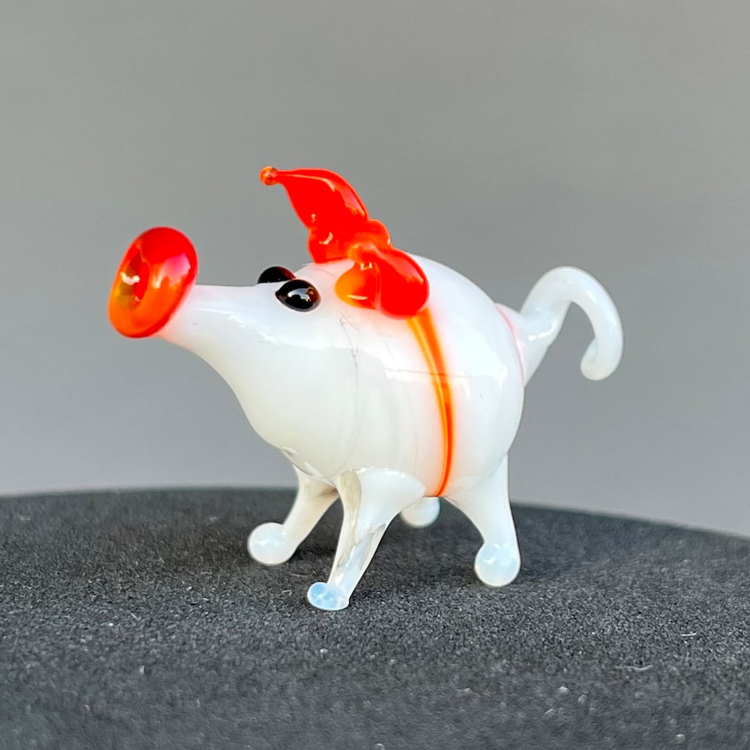 Glass Pig Miniature Small Pig Sculpture Mini Glass Pig Micro - Etsy