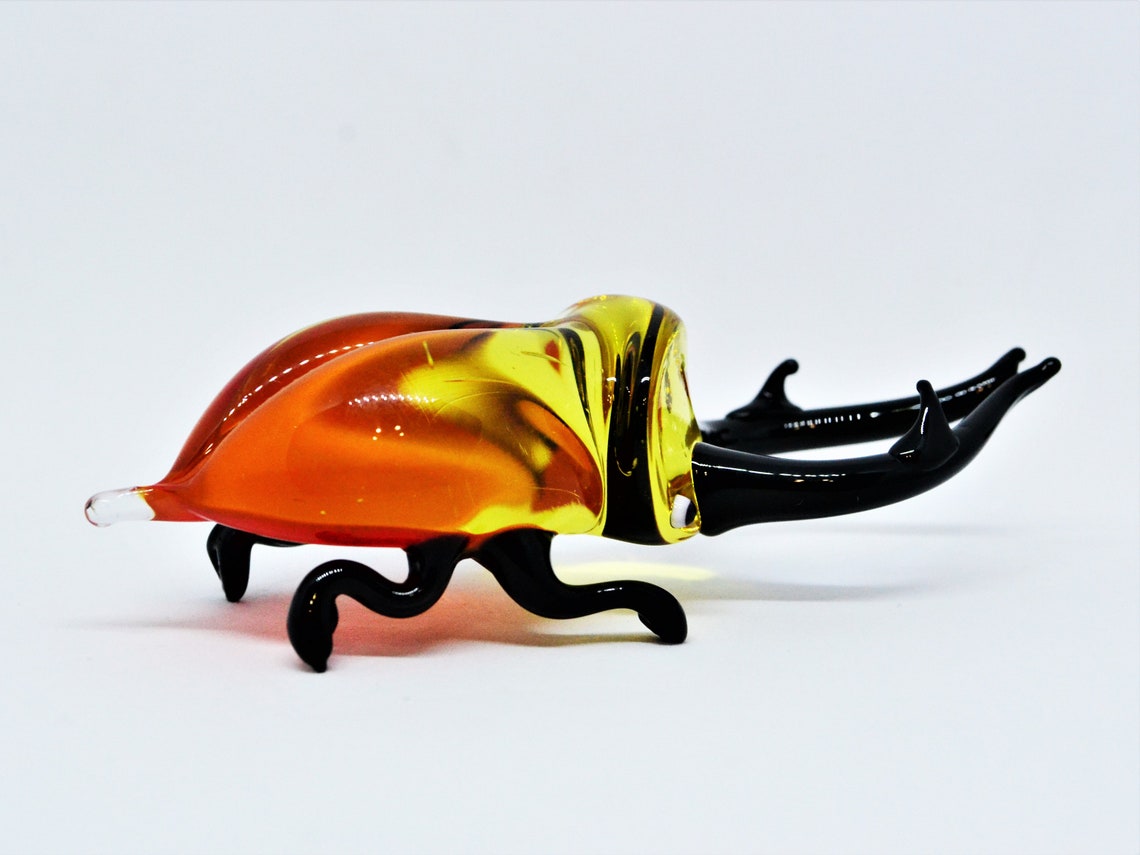 Red Glass Bug Figurine Animals Bug Miniature Artglass Blown - Etsy