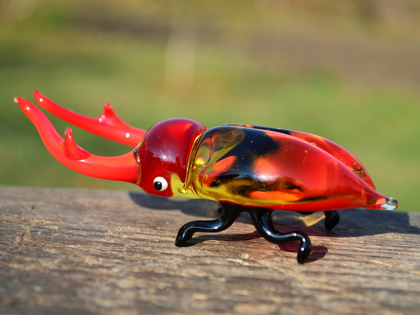 Red Glass Bug Figurine Animals Glass Bug Miniature Art Glass - Etsy