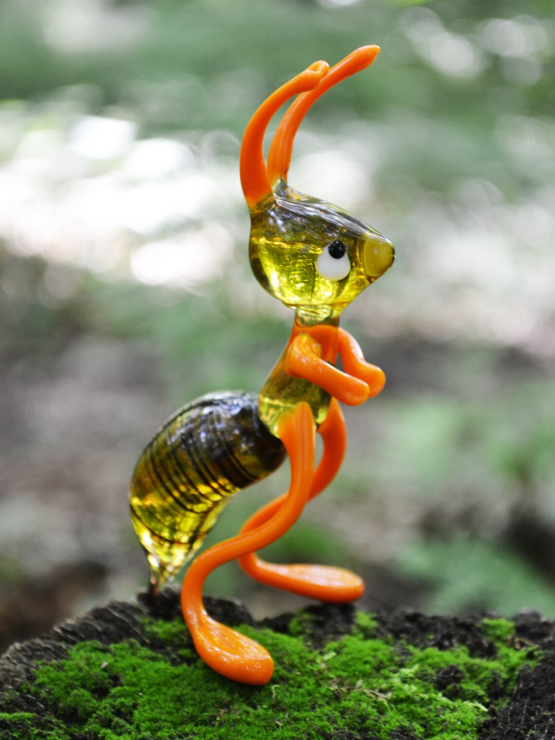 4 Glass Ant Figurine Glass Ant Collectible Figure Orange - Etsy