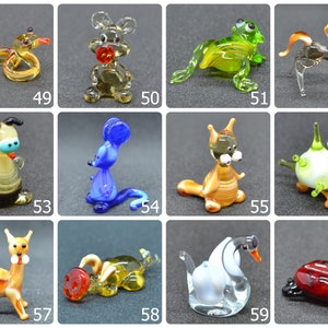 Small Glass Animals Miniature Mini Figurines Glass Animals - Etsy