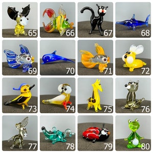 Small Glass Animals Miniature Mini Figurines Glass Animals Tiny Little ...