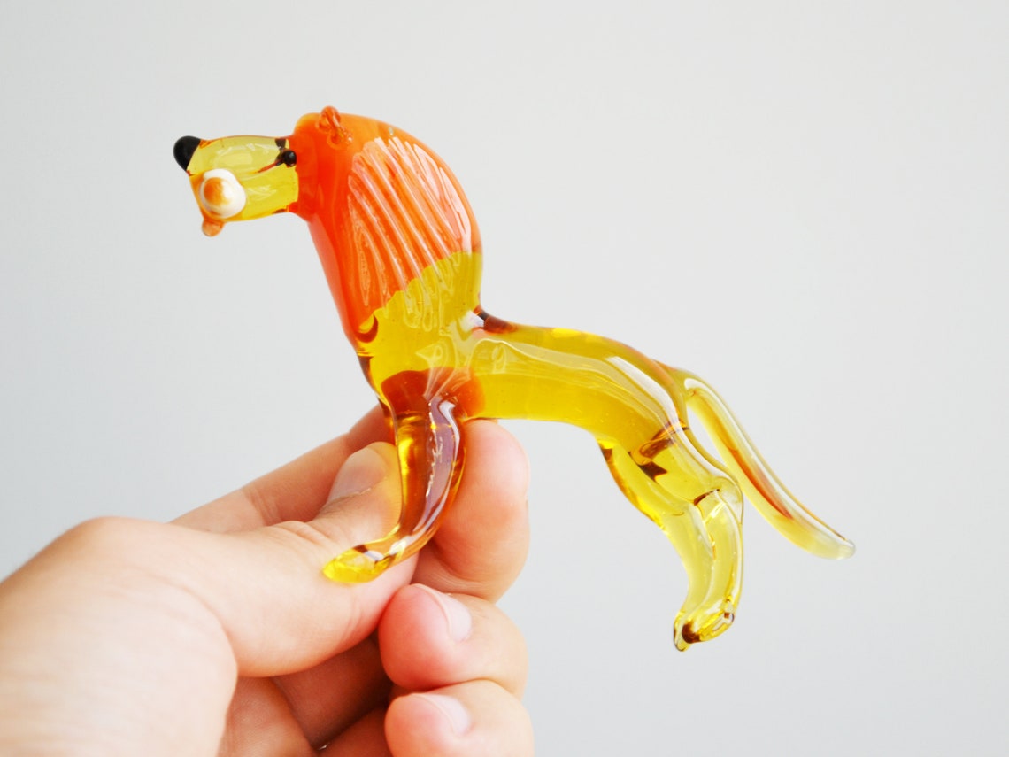 Blown Glass Lion Collectible Figures Lion Glass Colorful - Etsy