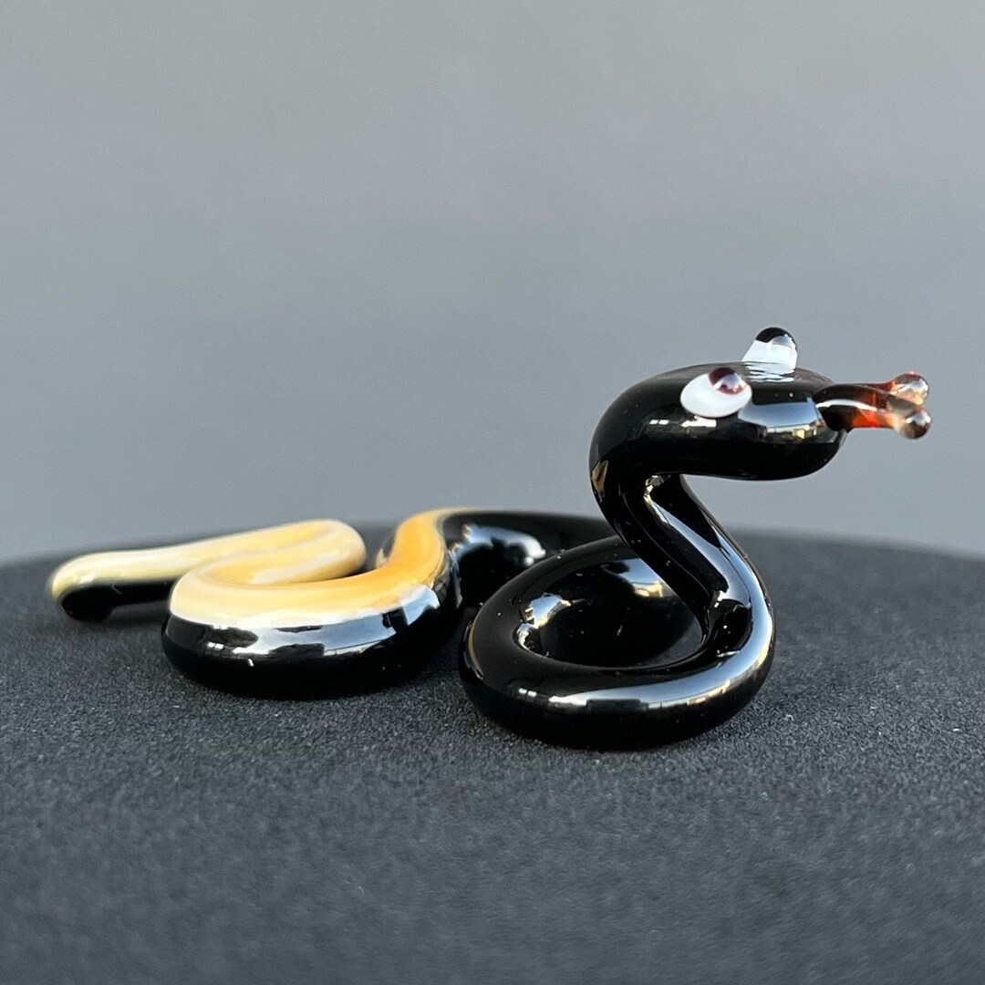Blown Glass Snake Statue Figure Doll House Snake Tiny Miniature Small ...